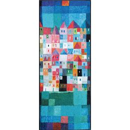 Läufer wash+dry by Kleen-Tex "Colourful Houses" Teppiche Gr. B/L: 75 cm x 120 cm, 7 mm, 1 St., bunt Küchenläufer