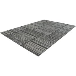 Teppich Calo-deluxe "Roxy 120" Teppiche Gr. B/L: 160 cm x 230 cm, 6 mm, 1 St., beige (natur, grau) Baumwollteppiche