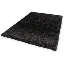 Schöner Wohnen Kollektion Hochflor-Teppich SCHÖNER WOHNEN-KOLLEKTION "Savage 190" Teppiche Gr. B/L: 67 cm x 130 cm, 45 mm, 1 St., grau (anthrazit) Esszimmerteppiche