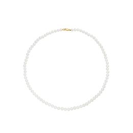 Perlenkette Firetti "Schmuck Geschenk Gold 375 Halsschmuck Halskette Perle" Halsketten Gr. 5, Gelbgold 375-Perlen, Länge: 40 cm, weiß (gelbgoldfarben, weiß) Damen Perlenketten