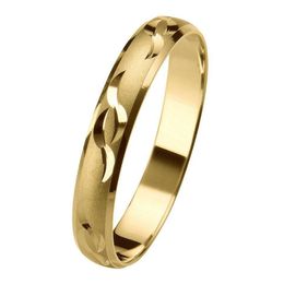 Trauring Firetti "Schmuck Geschenk Gold 375 Hochzeit Ehering "LIEBE"" Fingerringe Gr. 16,5, ohne Brillant, Gelbgold 585, 3,5 mm, gelb (gelbgoldfarben) Trauringe
