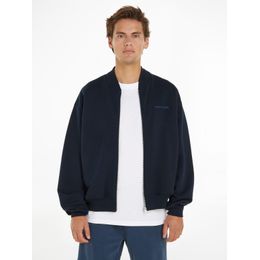 Sweater Tommy Jeans "TJM BOXY N CLSCS BOMBER EXT" Gr. L, blau (dark night navy) Herren Sweatshirts