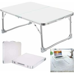 60cm Faltbarer Campingtisch Klein und Leicht, Mini Esstisch Bett Tray Laptop Tisch