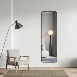 Wandspiegel 140x40 cm Großer Spiegel mit Schwarz Rahmen Ganzkörperspiegel für Wohnzimmer Badezimmer Flur und Ankleideraum, bruchsicher - Boromal