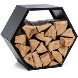 Blumfeldt - Hexawood Black Holzspeicher Hexagon-Form 50,2x58x32cm - Schwarz