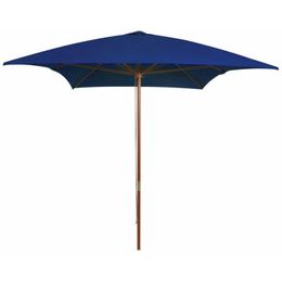Bonnevie - Sonnenschirm,Gartenschirm mit Holzmast Blau 200x300 cm vidaXL