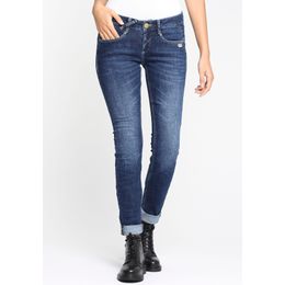 Skinny-fit-Jeans Gang "94NELE" Gr. 32, N-Gr, blau (eco mid base (mid blue)) Damen Jeans 5-Pocket-Jeans Röhrenjeans
