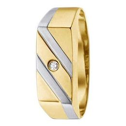 Goldring Firetti "Schmuck Geschenk Gold 333 Herrenring Siegelring" Fingerringe Gr. 19, 0,02 ct P2 = erkennbare Einschlüsse, Gelbgold 333-Diamanten, 4,5 mm, goldfarben (gelbgoldfarben, weißgoldfarben) Herren Goldringe