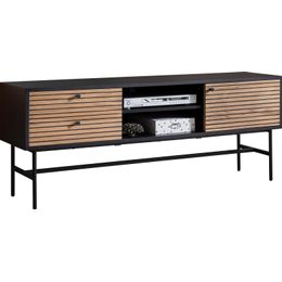 Lowboard Salesfever Sideboards Gr. B/H/T: 150 cm x 60 cm x 40 cm, Lowboard Schwarz/Eiche Echtholzfurnier, 2, beige (natur) Lowboards