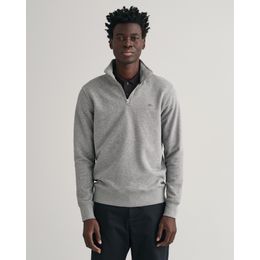 Sweatshirt Gant "REG SHIELD HALF ZIP SWEAT" Gr. 4XL, grau (grey melange) Herren Sweatshirts