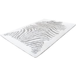Hochflor-Teppich Calo-deluxe "Vogesen 400" Teppiche Gr. B/L: 120 cm x 160 cm, 30 mm, 1 St., grau (grau, weiß) Esszimmerteppiche