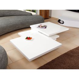 Couchtisch Salesfever Tische Gr. B/H/T: 120 cm x 30 cm x 80 cm, Weiß Hochglanz, weiß (weiß, weiß, weiß) Couchtische eckig
