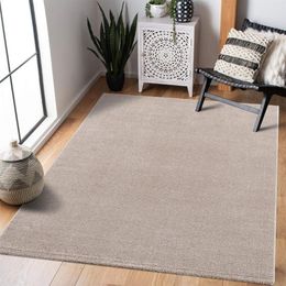 Teppich Carpet City "Fancy" Teppiche Gr. B/L: 240 cm x 340 cm, 12 mm, 1 St., beige Esszimmerteppiche Kurzflor, Einfarbig, 3D-Optik, Streifen Look