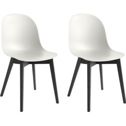 4-Fußstuhl CONNUBIA "Academy W CB/1665" Stühle Gr. B/H/T: 44,5 cm x 83 cm x 51 cm, 2 St., Massivholz, weiß (schneeweiß matt p94, schwarz) 4-Fuß-Stühle