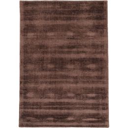 Teppich CarpetFine "Ava Viskoseteppich" Teppiche Gr. B/L: 140 cm x 200 cm, 13 mm, 1 St., braun (dunkelbraun) Esszimmerteppiche