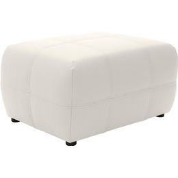 Hocker DOMO collection "Brandon" Gr. B/H/T: 80 cm x 42 cm x 60 cm, Leder, beige (elfenbein) Polsterhocker