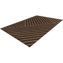 Teppich Calo-deluxe "Vilea 5036" Teppiche Gr. B/L: 120 cm x 180 cm, 15 mm, 1 St., grau (taupe) Esszimmerteppiche