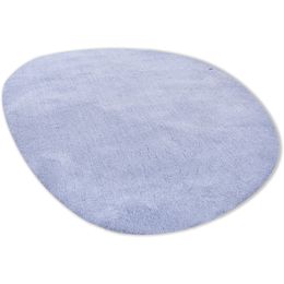 Hochflor-Teppich Tom Tailor HOME "Shaggy Teppich Cozy" Teppiche Gr. B/L: 80 cm x 120 cm, 25 mm, 1 St., blau (hellblau) Esszimmerteppiche