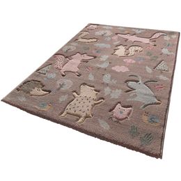Kinderteppich Sigikid "Forest" Teppiche Gr. B/L: 133 cm x 200 cm, 13 mm, 1 St., rosa (rosa, taupe) Kinder Kinderzimmerteppiche