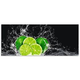 Küchenrückwand Artland "Limone mit Spritzwasser" Spritzschutzwände Gr. B/H: 150 cm x 60 cm, grün Küchendekoration