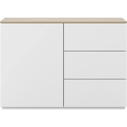 Sideboard TemaHome "Join" Sideboards Gr. B/H/T: 120 cm x 84 cm x 50 cm, 3, weiß (weiß, eichefurnier) Sideboards