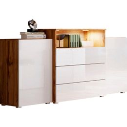 Sideboard Inosign "URBAN" Sideboards Gr. B/H/T: 150 cm x 80,7 cm x 39 cm, matt und hochglanz, 3, weiß (eichefarben wotan, weiß) Sideboards Bestseller