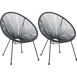 Stuhl Inosign Stühle Gr. B/H/T: 73 cm x 88 cm x 73 cm, 2 St., Metall, schwarz (schwarz, schwarz) Kunststoffstuhl Gartenstuhl Gartenstühle