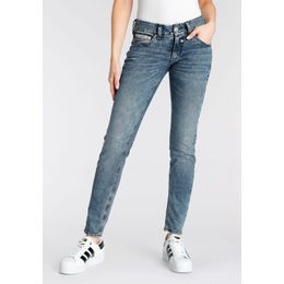 Slim-fit-Jeans Herrlicher "TOUCH" Gr. 27, Länge 30, blau (sea foam) Damen Jeans Röhrenjeans