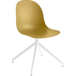 4-Fußstuhl CONNUBIA "Academy CB/1694" Stühle Gr. B/H/T: 49 cm x 84 cm x 50 cm, Aluminium, gelb (senfgelb matt p973, schneeweiß matt) 4-Fuß-Stühle