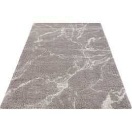 Hochflor-Teppich Hanse Home "MAYRIN" Teppiche Gr. B/L: 120 cm x 170 cm, 30 mm, 1 St., grau (grau, creme) Esszimmerteppiche