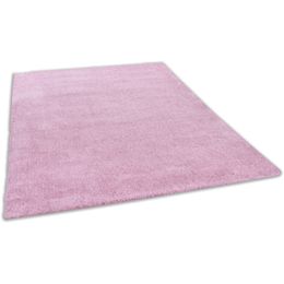 Hochflor-Teppich Tom Tailor HOME "Shaggy Teppich Cozy" Teppiche Gr. B/L: 160 cm x 230 cm, 25 mm, 1 St., rosa Esszimmerteppiche