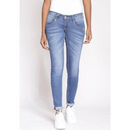 Skinny-fit-Jeans Gang "94Nena" Gr. 28, N-Gr, blau (blue used) Damen Jeans Röhrenjeans