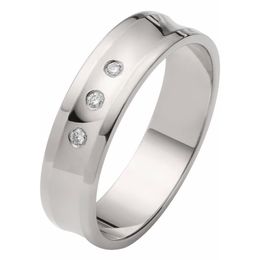 Trauring Firetti "Schmuck Geschenk Gold 375 Hochzeit Ehering "LIEBE"" Fingerringe Gr. 16,5, 0,03 ct SI = kleine Einschlüsse mit Brillanten, Weißgold 375, 5 mm, weiß (weißgoldfarben) Trauringe