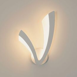 Delaveek - Moderne LED-Wandlampe, V-Form, warmweißes Licht 3000K, für Schlafzimmer, Wohnzimmer, Flur, Eingangsbereich, Weiß