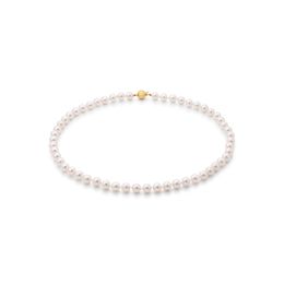 Perlenkette Firetti "Schmuck Geschenk Gold 585 Halsschmuck Halskette Perle" Halsketten Gr. 7, Gelbgold 585-Perlen, Länge: 45 cm, weiß (gelbgoldfarben, weiß) Damen Perlenketten