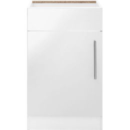 Wiho-Küchen Spülenschrank WIHO KÜCHEN "Cali" Schränke Gr. B/H/T: 50 cm x 82 cm x 57 cm, 1 St., weiß (front: glanz, korpus: weiß) Spülenschränke