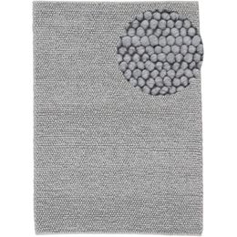 Teppich CarpetFine "Calo" Teppiche Gr. B/L: 120 cm x 170 cm, 16 mm, 1 St., grau Schurwollteppiche