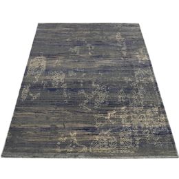 Teppich Musterring "WAVE KONTURA" Teppiche Gr. B/L: 200 cm x 300 cm, 9 mm, 1 St., grau (grau, blau) Esszimmerteppiche