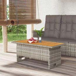 Gartentisch,Terrassentisch,Gartenmöbel,Balkontisch Grau 100x50x43/63 cm Akazienholz & Poly Rattan VMEC121471 MAISONCHIC