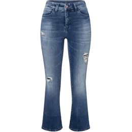 3/4-Jeans MAC "Dream Kick" Gr. 40, Länge 27, blau (dk blue washed) Damen Jeans Röhrenjeans