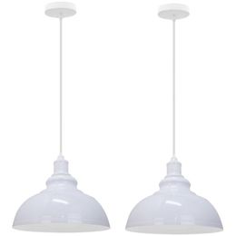 Wottes - 2er Set Deckenlampe Industrielle Hängelampe Weiß Pendelleuchte Kreativer Kronleuchter Wohnzimmer Küche Eisenkunst