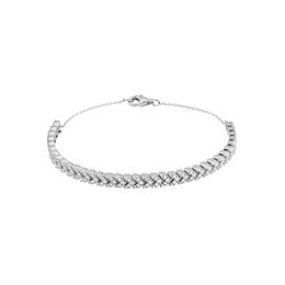 Armkette UNIKE JEWELLERY "CLASSY SHINY, UK.PU.1206.0002" Armbänder Gr. Silber 925 (Sterlingsilber), silberfarben (silberfarben, kristallweiß, kristallweiß) Damen Armketten