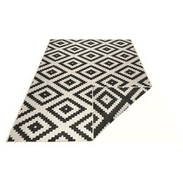 Teppich NORTHRUGS "Malta Wendeteppich" Teppiche Gr. B/L: 200 cm x 290 cm, 5 mm, 1 St., schwarz (schwarz, creme) Esszimmerteppiche