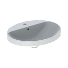 VariForm Einbauwaschtisch oval, 550x450mm, mit Hahnloch, mit Überlauf, Farbe: Weiß - 500.721.01.2 - Keramag