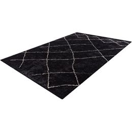Hochflor-Teppich Calo-deluxe "Elvar-5000" Teppiche Gr. B/L: 120 cm x 170 cm, 27 mm, 1 St., grau (anthrazit) Esszimmerteppiche