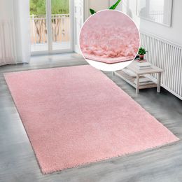 Hochflor-Teppich Bruno Banani "Shaggy Soft" Teppiche Gr. B/L: 240 cm x 320 cm, 30 mm, 1 St., rosa Esszimmerteppiche gewebt, Uni Farben, besonders weich und kuschelig