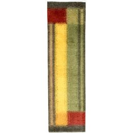 Wollteppich morgenland "Gabbeh Teppich - Indus Arias läufer" Teppiche Gr. B/L: 75 cm x 250 cm, 18 mm, 1,88 m², 1 St., gelb Orientalische Muster