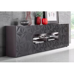 Sideboard Lc "Prisma" Sideboards grau (anthrazit hochglanz lack, anthrazit mit siebdruck lack) Sideboards