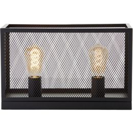 Lampe Maze Tischleuchte 40x15cm schwarz korund Metall schwarz 2x A60, E27, 60 w - schwarz - Brilliant