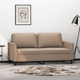 2-Sitzer-Sofa Cappuccino-Braun 140 cm Kunstleder - Braun - Prolenta Premium